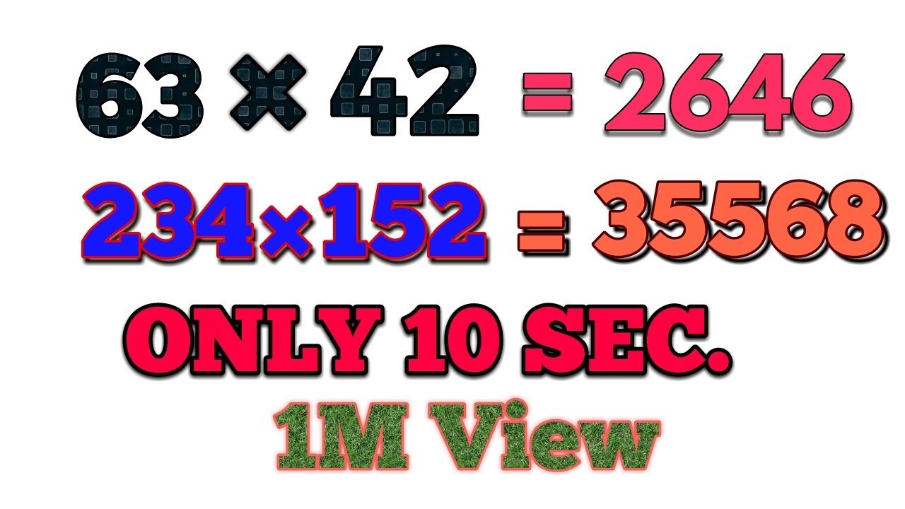Fast Math Trick || Multiplication of two and three digit number ...