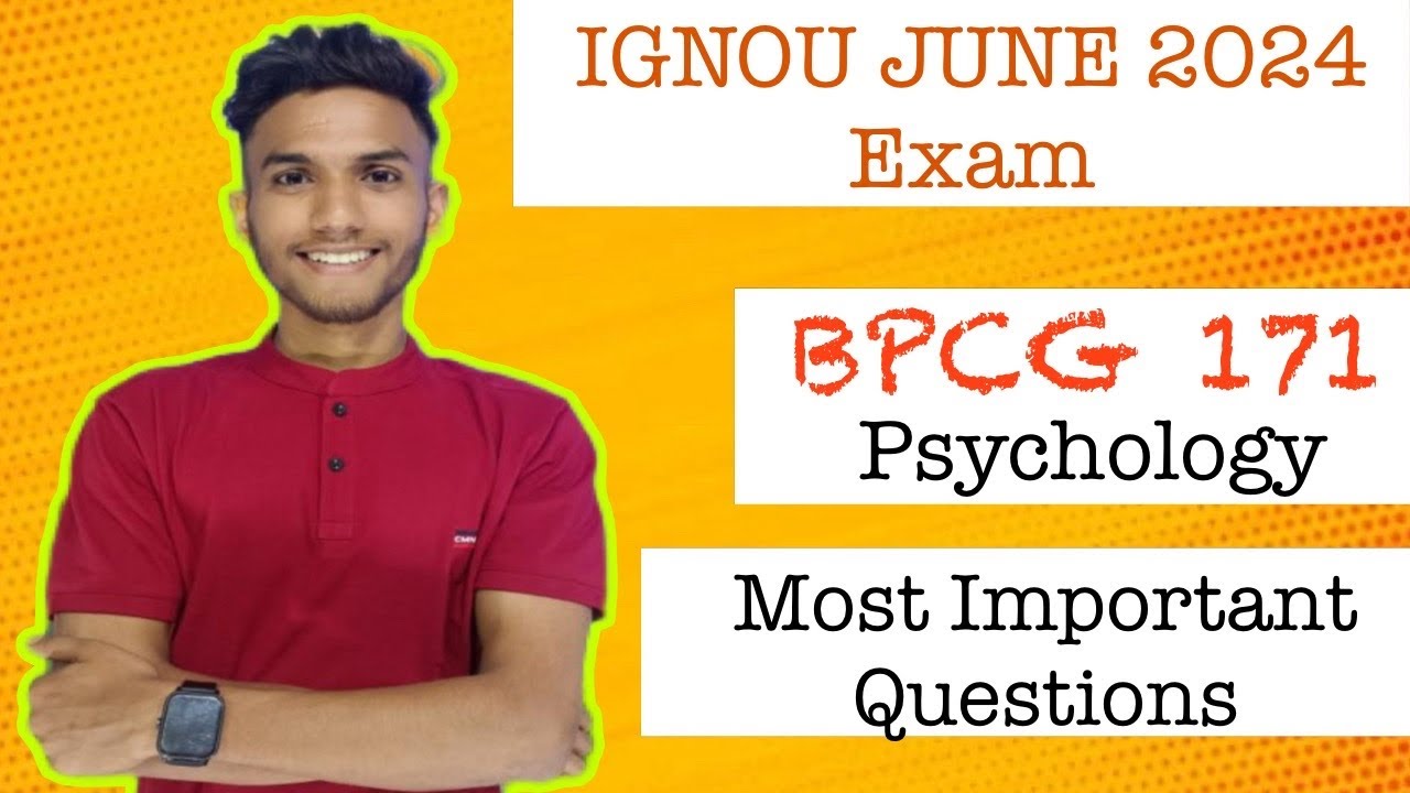BPCG 171 ll important questions || Psychology || IGNOU DU EXAM - YouTube