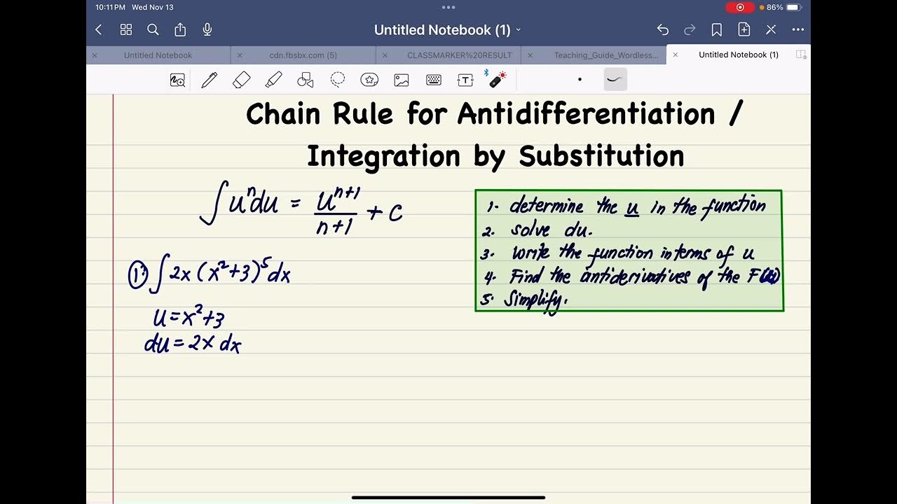Antiderivatives for Chain Rule or Integral by Substitution, Basic Calculus for Senior High - YouTube