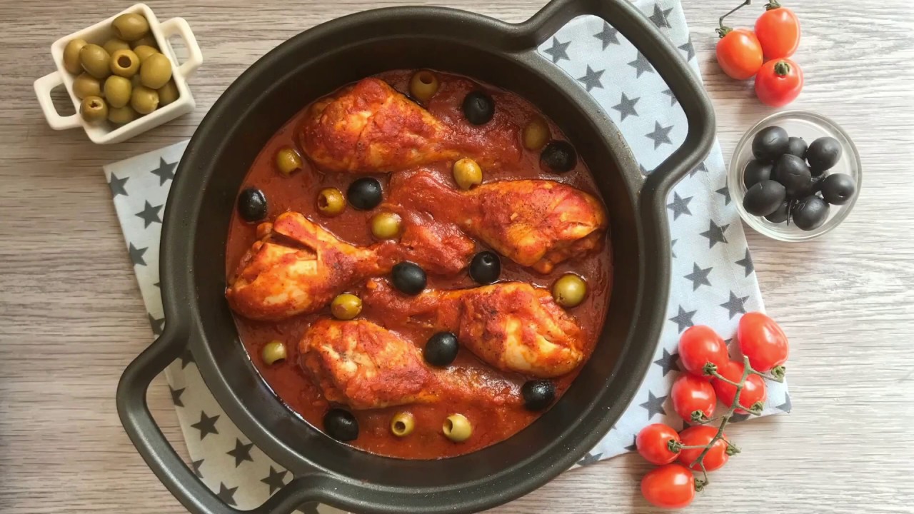 POLLO a la PROVENZAL con TOMATE y ACEITUNAS ¡Delicioso! - YouTube
