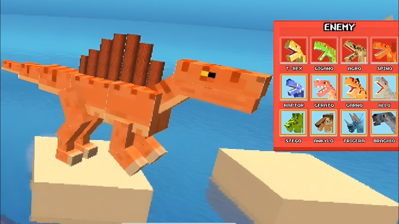 Spinosaurus VS todo los dinosaur Battle: Blocky Dino Park Dino Arena ...