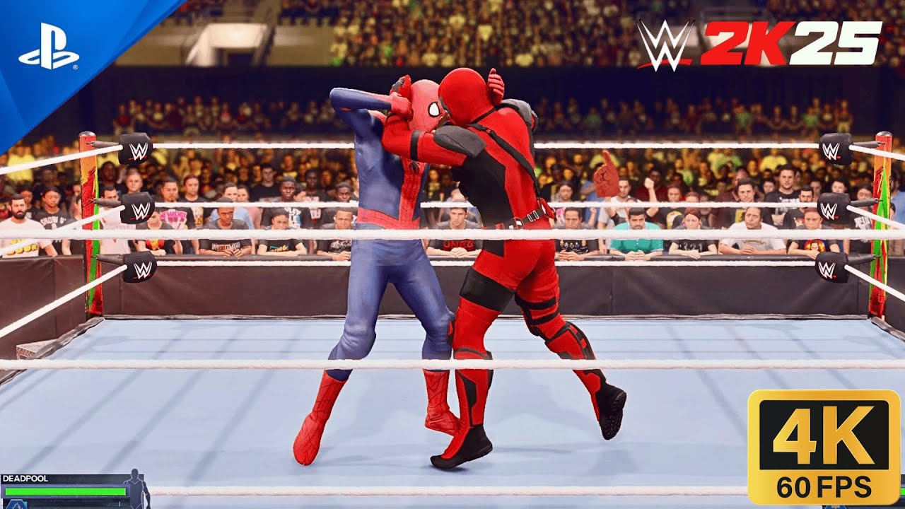 Deadpool vs Spider-Man WWE 2K25 Fight | Epic Superhero Match in 4K ...