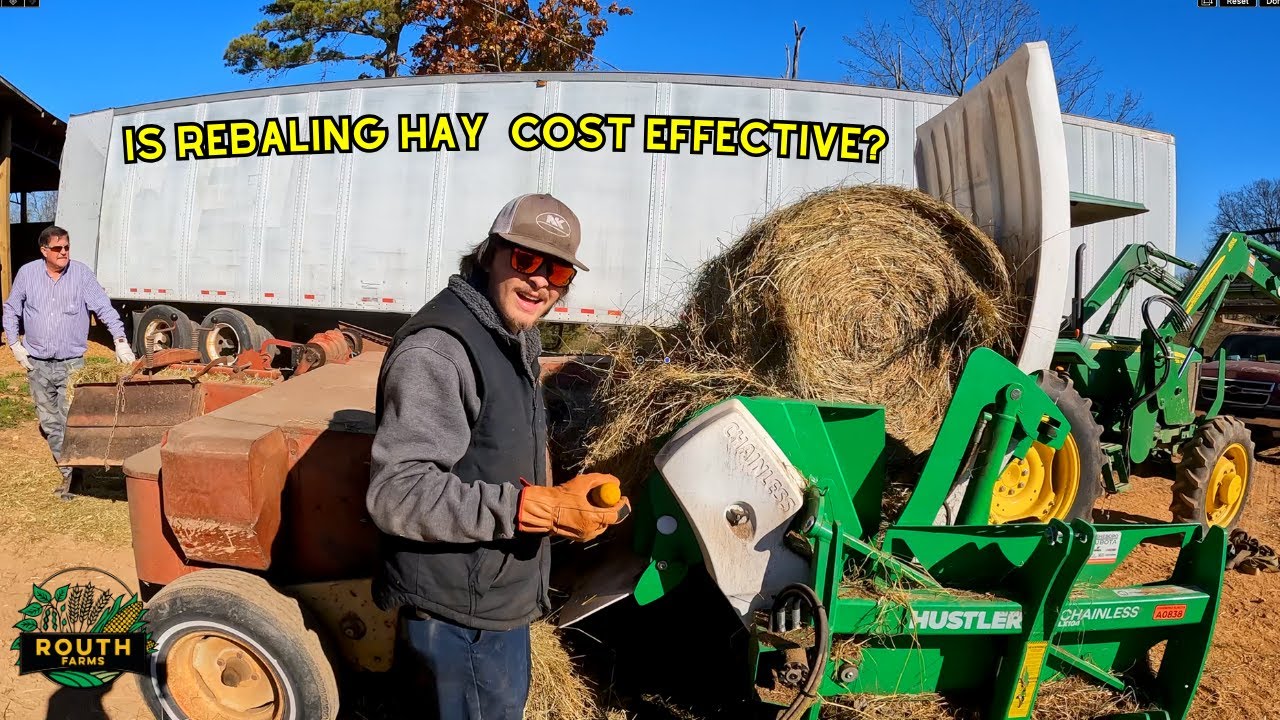 Is Turning Round Bales Into Square Bales Profitable? | Rebaling Hay ...