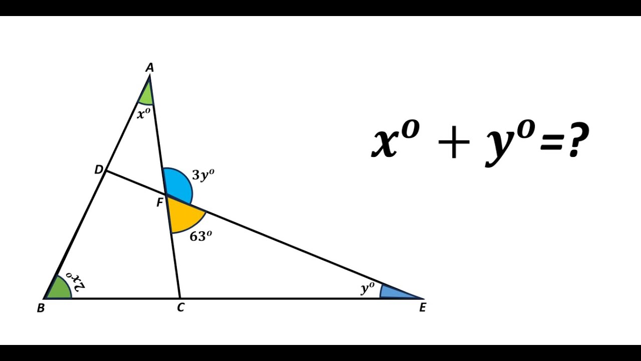 What Is X y Sum Of Two Unknown Angles In A Hard Geometric Problem