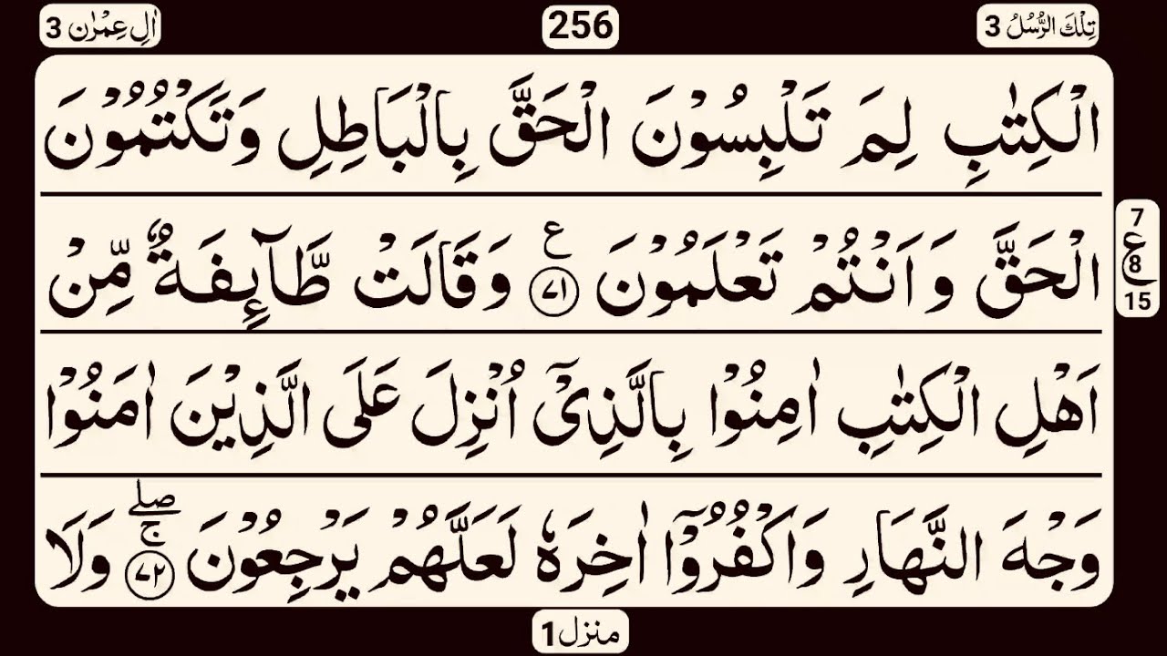 Surah Al-Imran 8 Ruku - Para 3 | Beautiful Recitation 👌 | Amin Quran ...