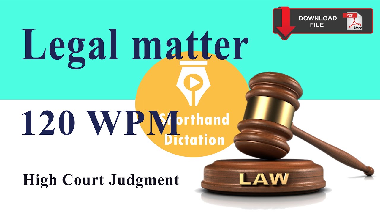 #8 | 120 WPM | High Court Judgment Dictation | Legal Matter |PDF ...