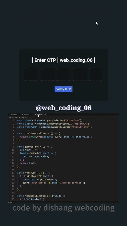 Otp Verify 🔥 Html Codingandprogramming Code Htmlcss Webdeveloper Coder Otp Verify Youtube