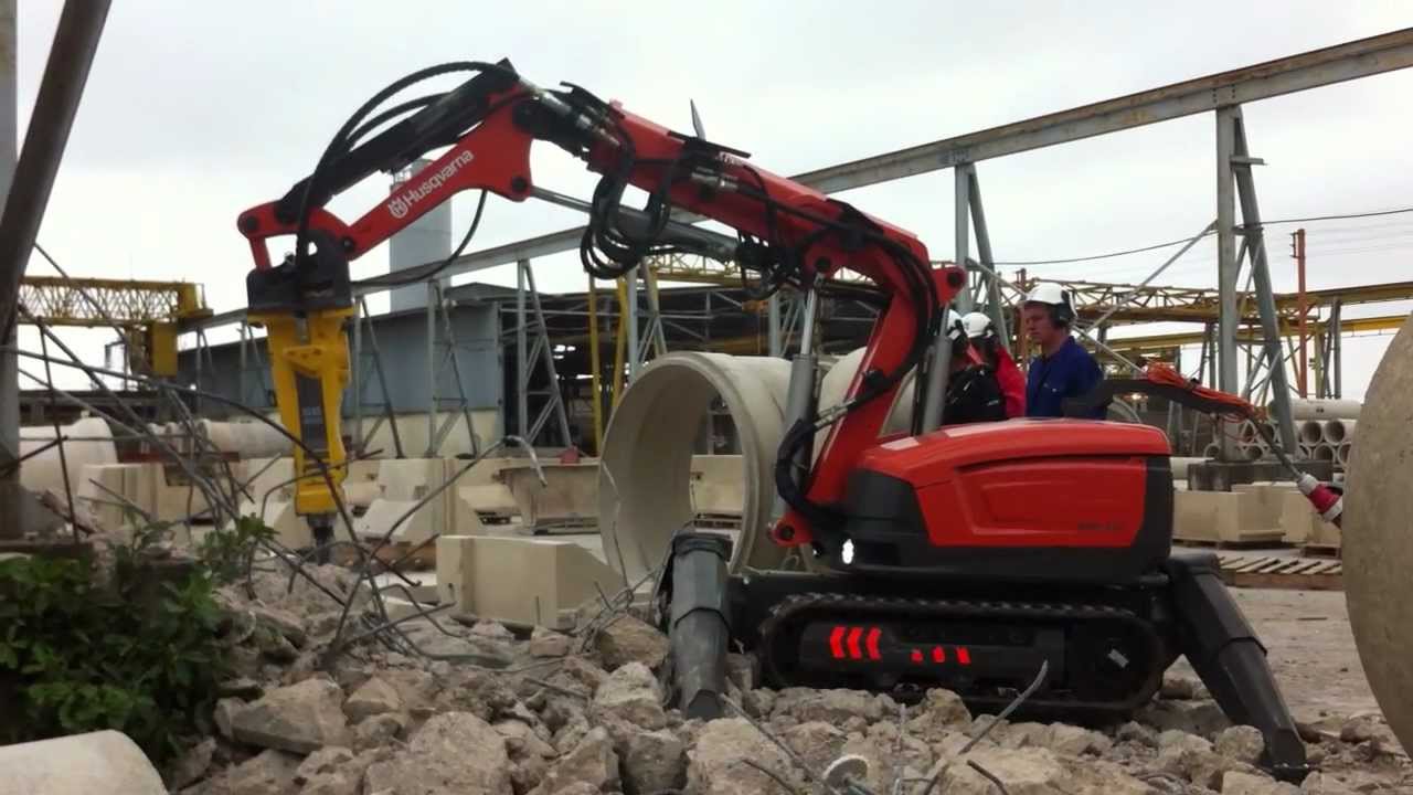 Robotic Demolition Machine - Husqvarna DXR 310 - YouTube