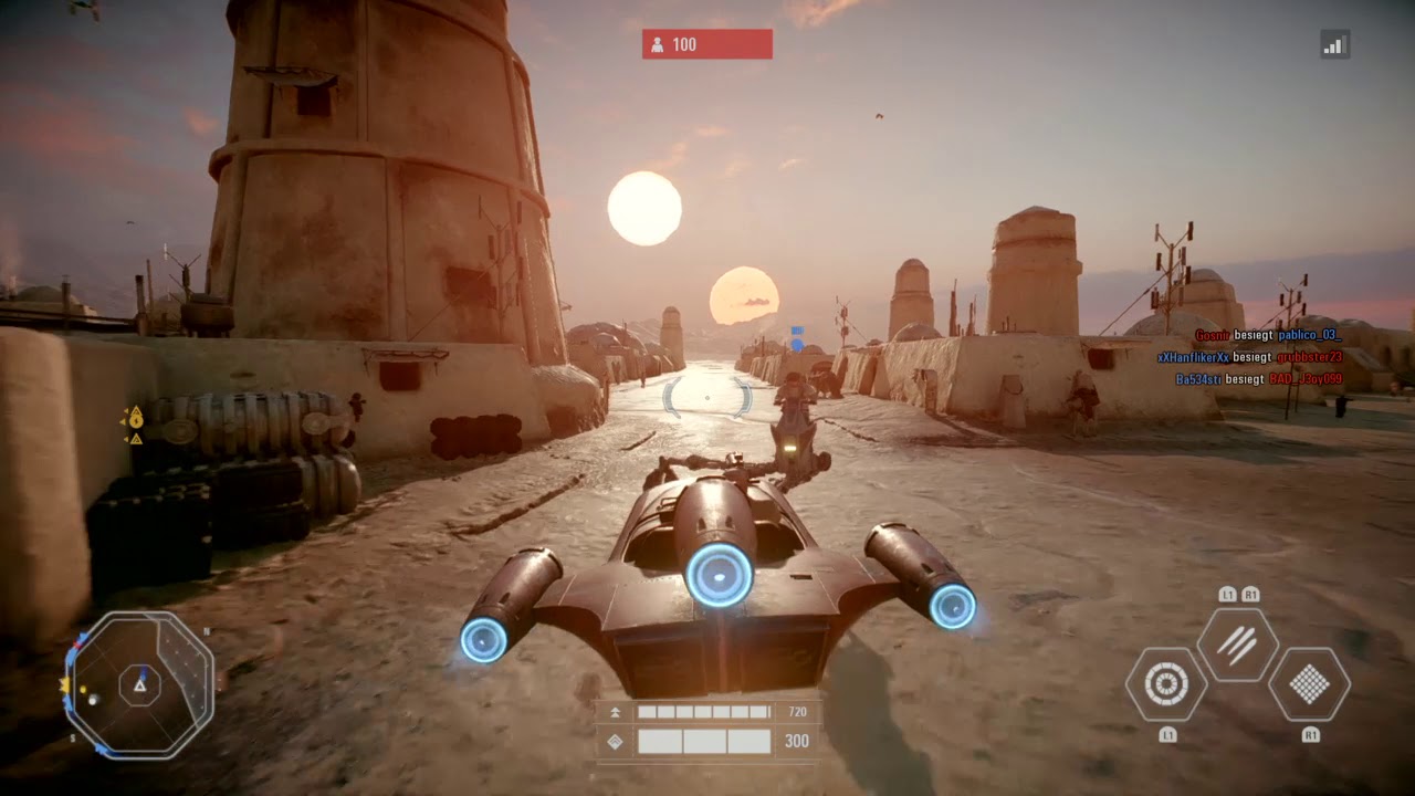STAR WARS™ Battlefront™ II AT RT kicks landspeeder in his face - YouTube