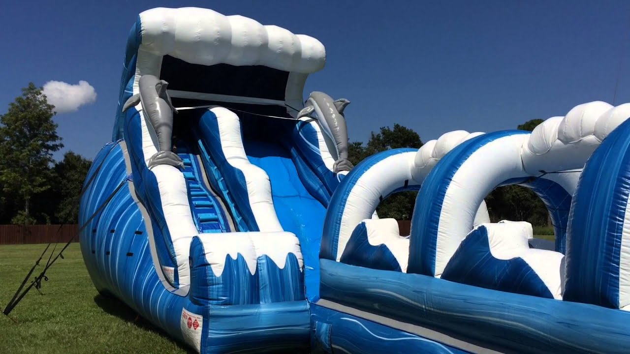 Double Drop and splash Waterslide - YouTube
