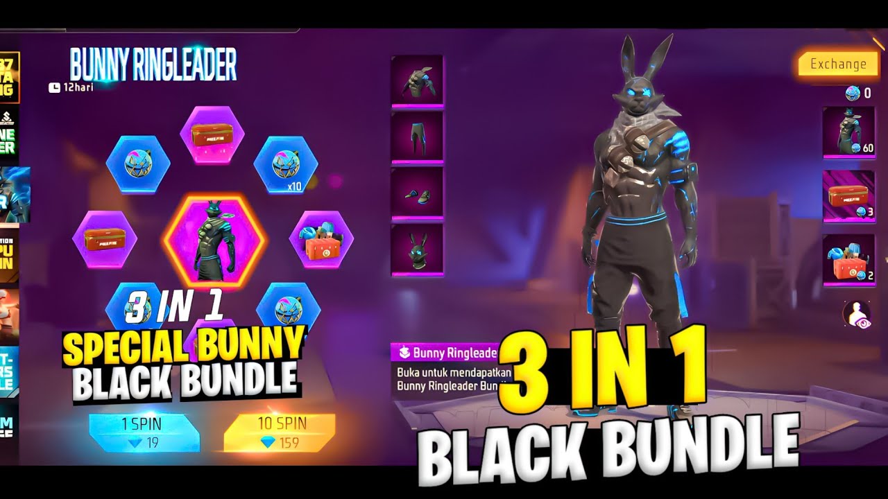 White 444 Black Bunny Bundle Return In Free Fire | Bunny Bundle Return ...