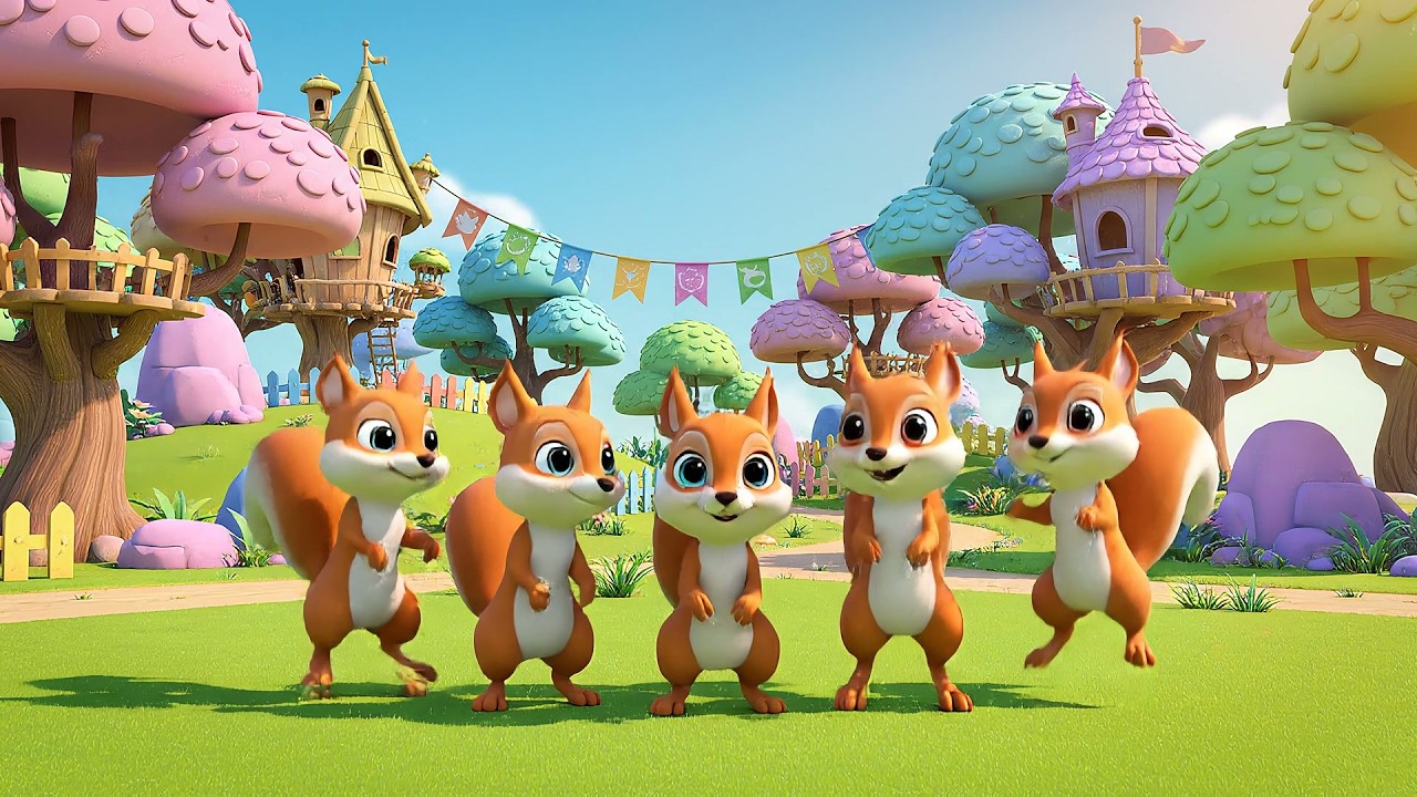 Five Little Squirrels Jump Jump Jump | 🐿️ Active Counting Song ...