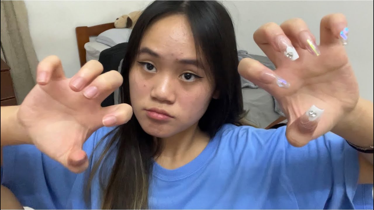 ASMR LONG NAILS VS SHORT NAILS - YouTube