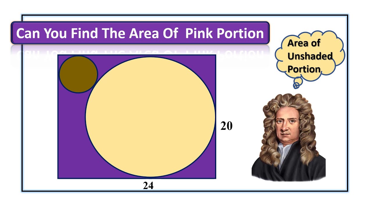 Math's Puzzles With Shapes.Can You Find The Area Of Pink Shaded Portion ...