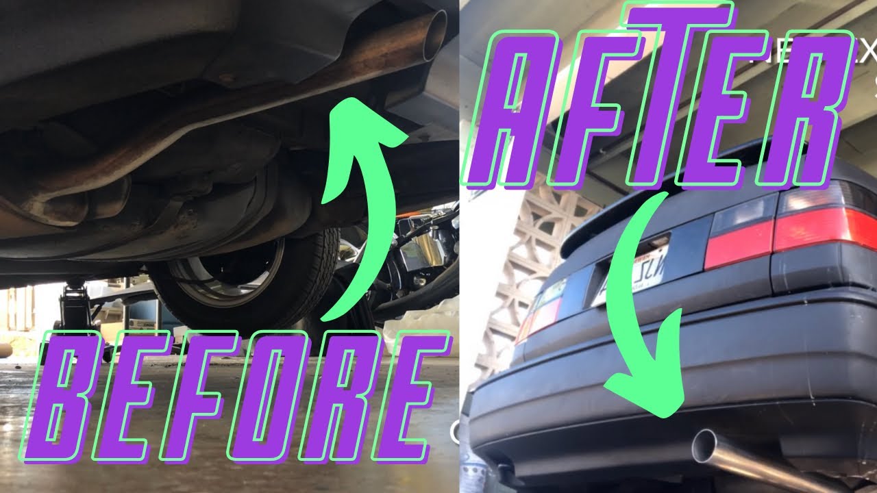 Rusted Out Exhaust vs New Exhaust (Mk3 2.0 Jetta) - YouTube