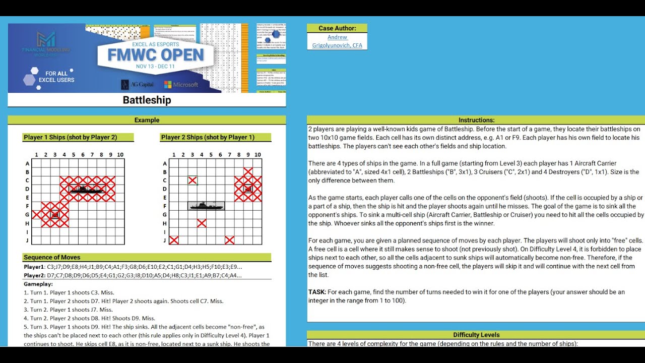 Latihan #4 (100%) Microsoft Excel Championship : Battleship Game - YouTube