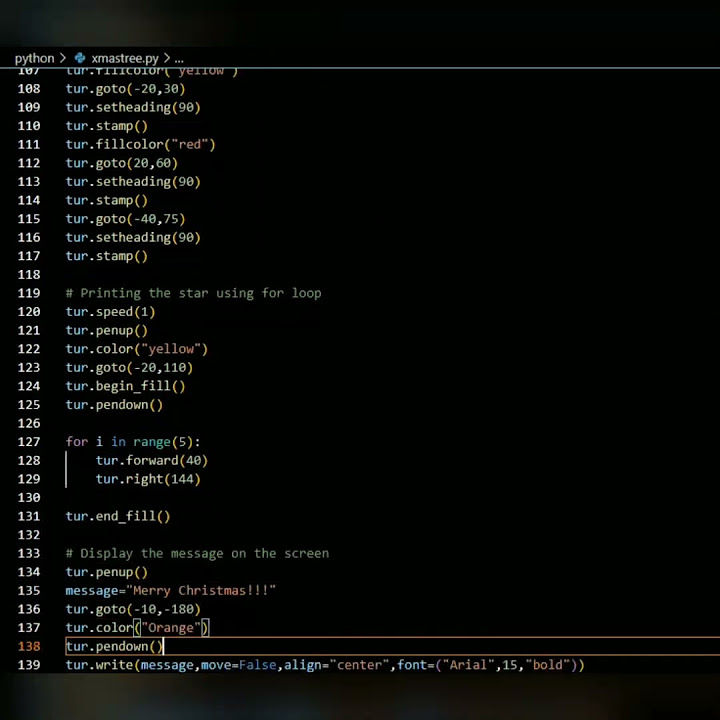 🌲Merry Christmas ⛄...🐍 python turtle programming..#pythonprogramming # ...