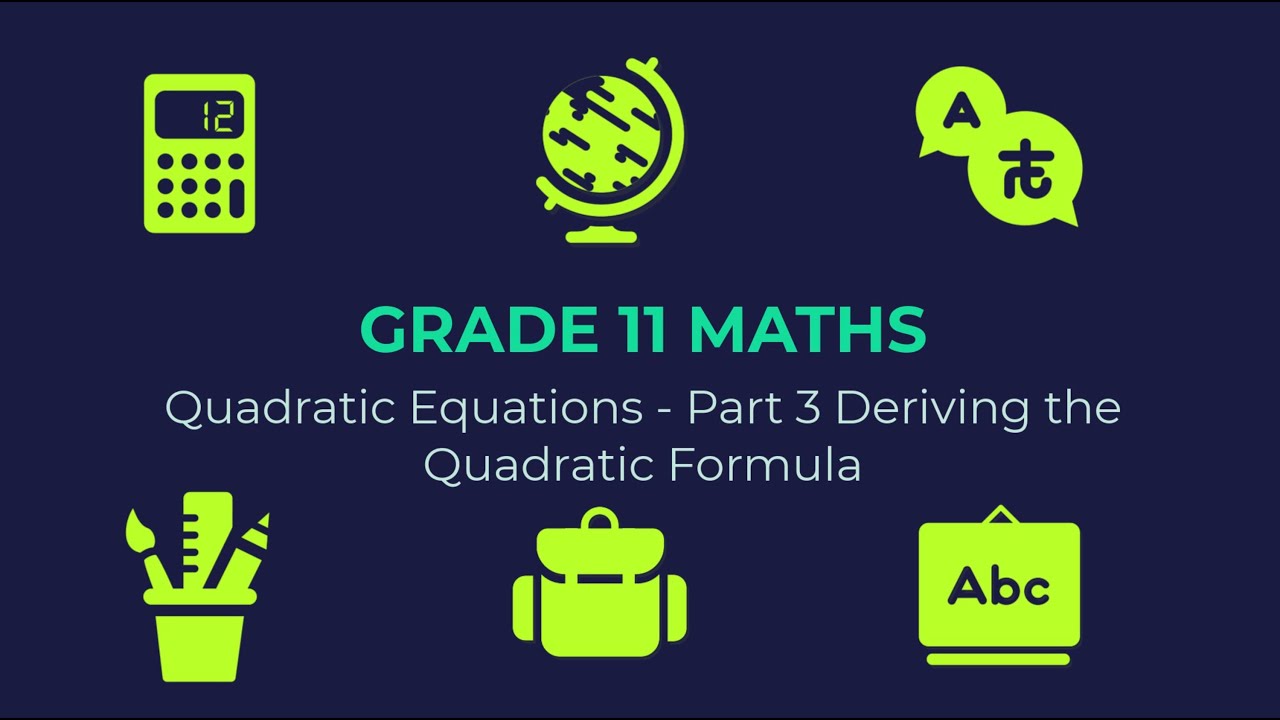 Deriving the Quadratic Formula - YouTube