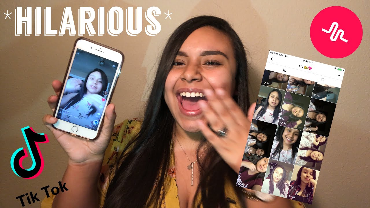REACTING TO MY OLD MUSICAL.LY ( TIK TOKS ) *hilarious* - YouTube