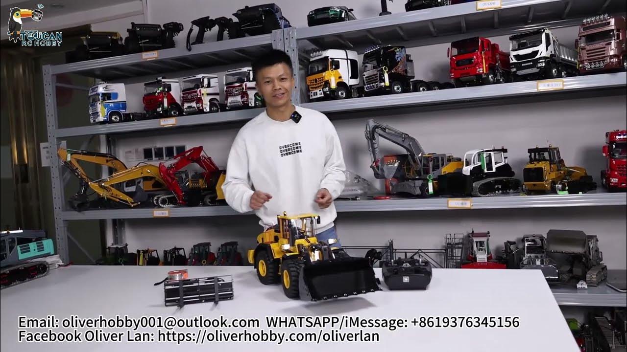 Unbox 1/14 E260L hydraulic loader, with light sound fork, diff lock, 2 speed - YouTube