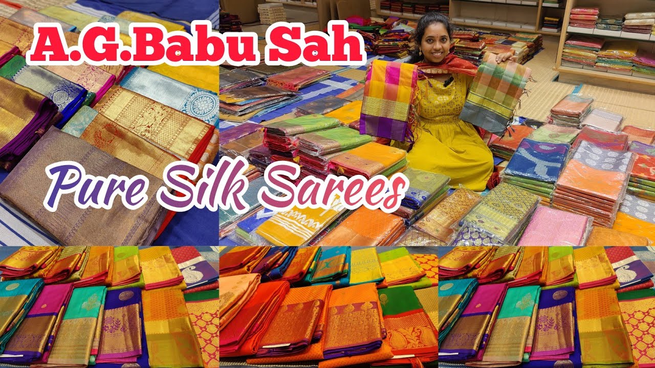Kanchipuram A.G.Babu Sah New Soft Silk Sarees Low Price | Borderless ...