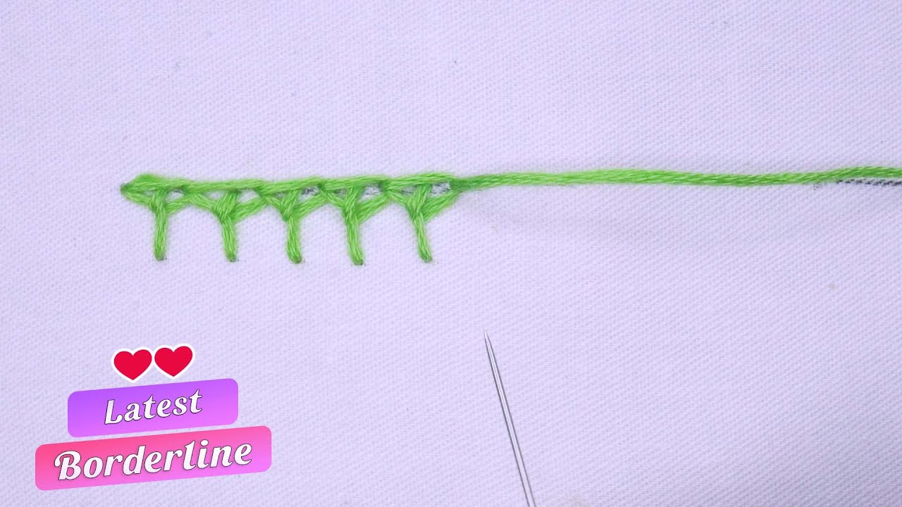 Latest & Basic borderline hand embroidery sewing tutorial for beginner ...