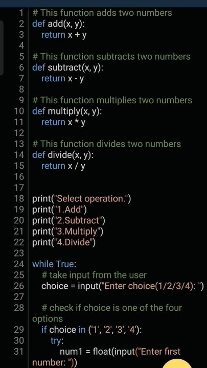 how to make calculator by using python in pydroid 3 #calculator #python ...