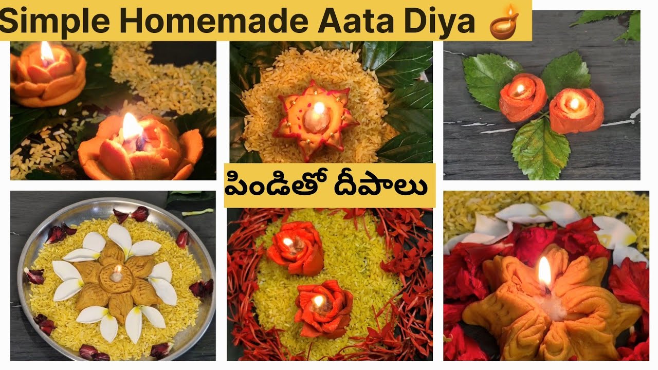 Simple Homemade diyaa Making Ideas//పిండితో దీపాలు.....🪔 ️ - YouTube