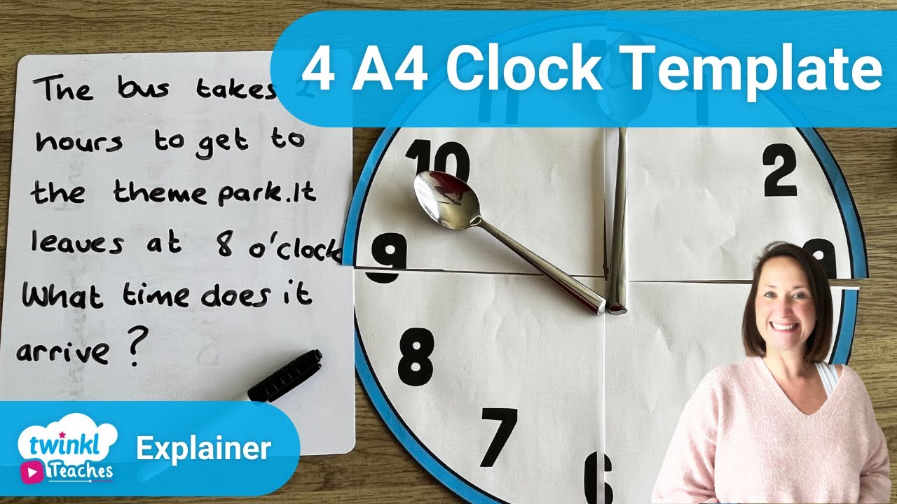 Twinkl KS1 | 4 x A4 Clock Face Template - YouTube