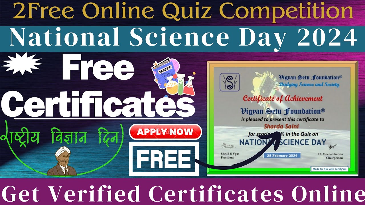 2Free National Science Day 2024 Certificates | National Science Day ...