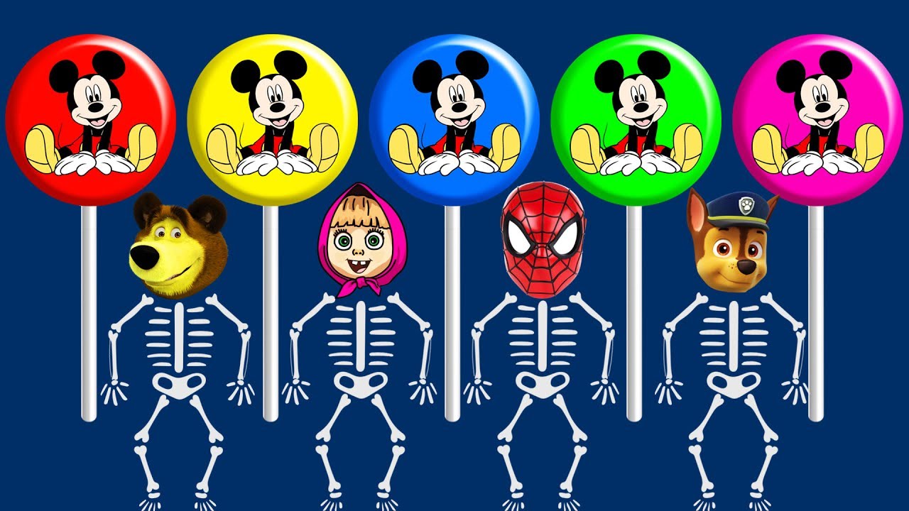 Masha Spiderman Paw Patrol Hulk Mickey Mouse Lollipops Finger Family ...