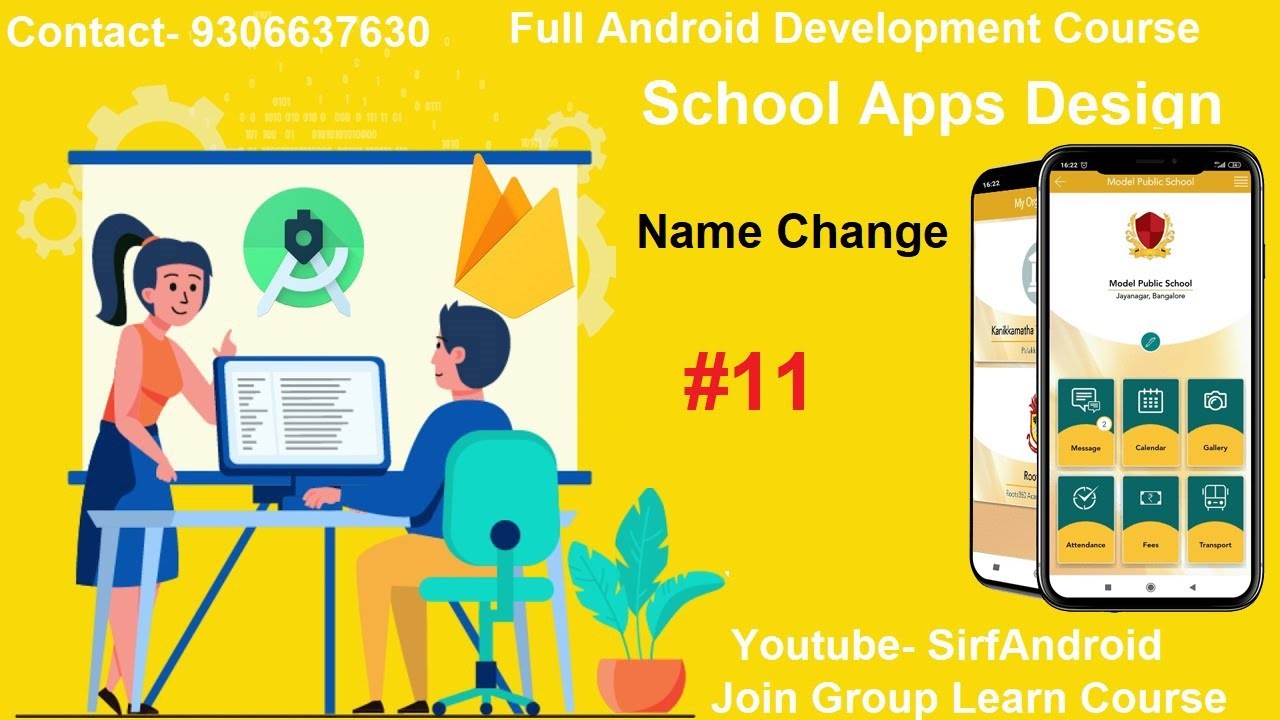 School Apps Design In Android Studio | Part- 11 | Name Change Cardview ...