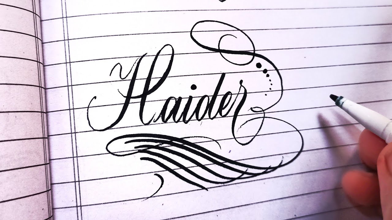 How to write Haider name in Beautiful and stylish calligraphy decorated ...