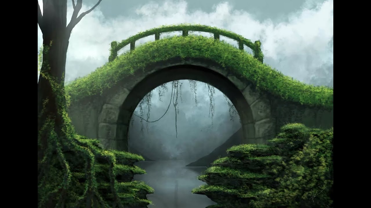 D&D Style Moss Covered Bridge Digital Painting Timelapse - YouTube