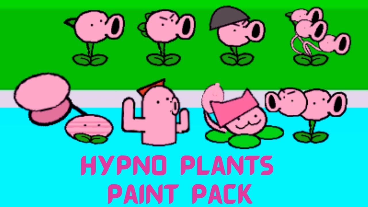 Plants vs Zombies - Paint Pack Hypno Plants Mod Gameplay - YouTube