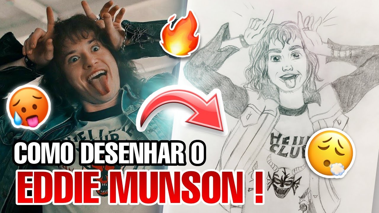 COMO DESENHAR O EDDIE MUNSON DE STRANGER THINGS 🔥 passo a passo (estilo ...
