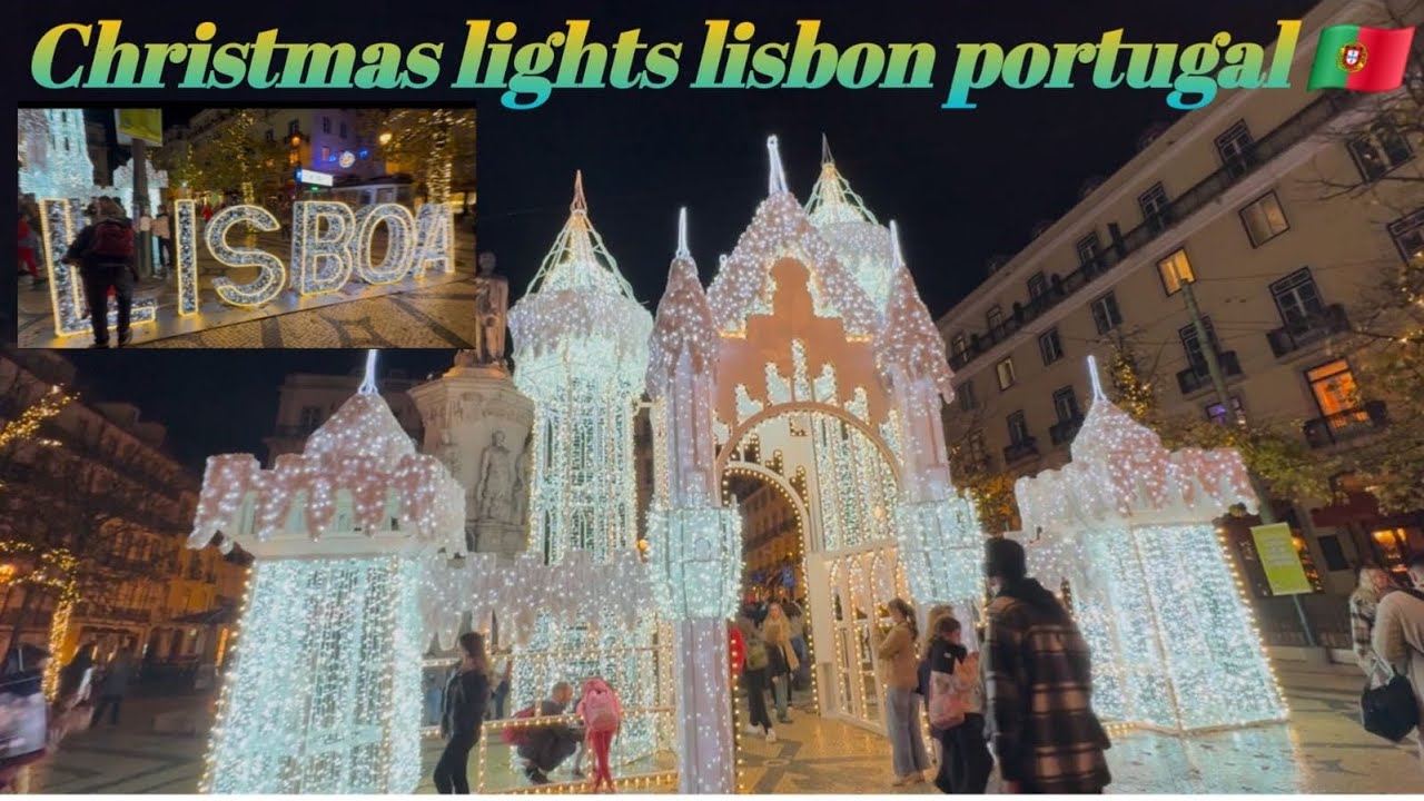 Christmas lights in Lisbon Portugal 2024 🇵🇹 night life in Lisbon Vlog ...