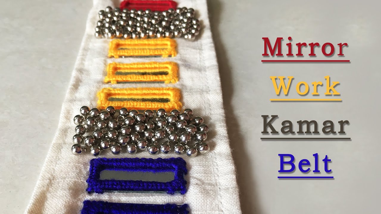 Mirror Work Tutorial | Hand embroidery Design / Mirror Patto | Kamar Belt | કમર બેલ્ટ | # ...