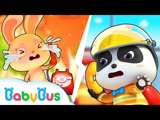 Baby Panda's Role Play | Fireman, Policeman | Fire Truck Rescue Team ...