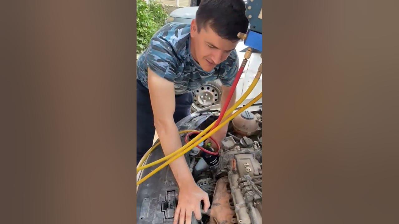 поиск утечки фреона - YouTube