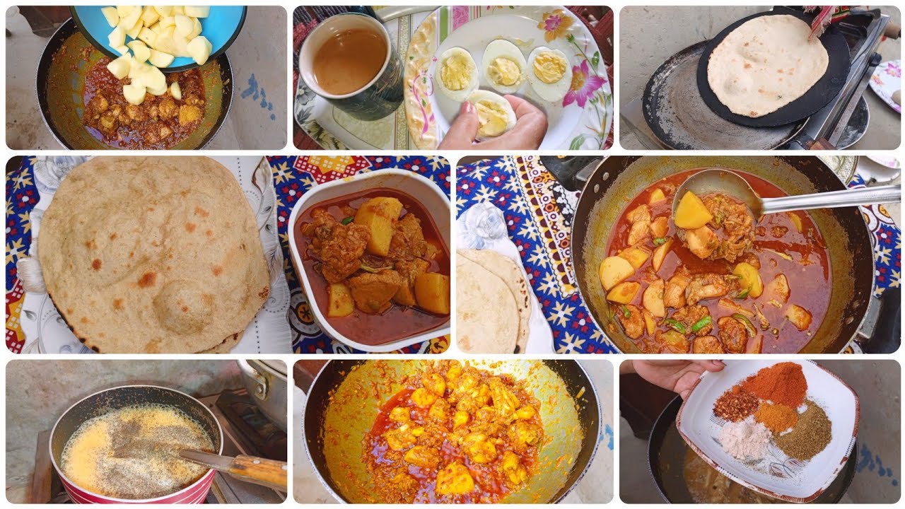 How To Make Aloo Gosht And Tandoori Roti At Home |Housewife Daily Home ...