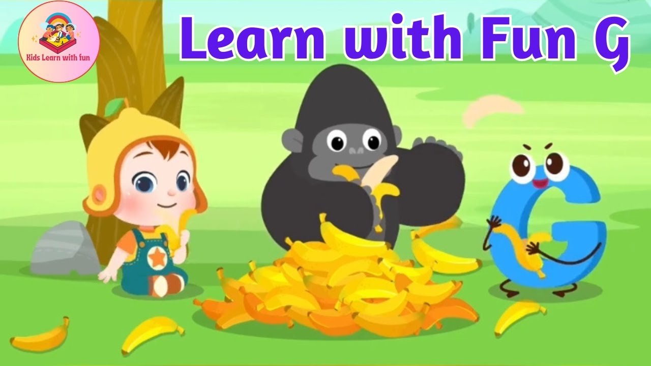 G for Gorilla, Guitar |ABCD Alphabet Songs for Children |Big G Small g ...