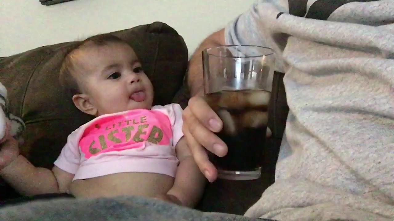Baby drinks coke for the 1st time - YouTube
