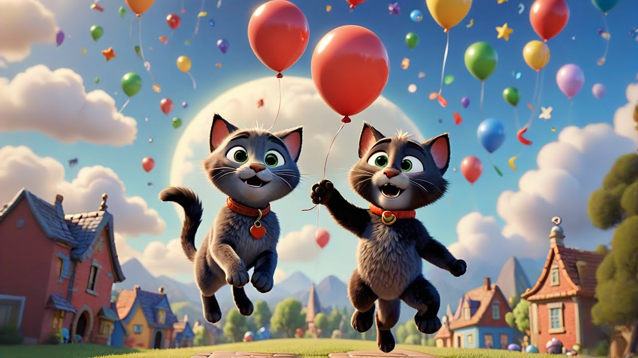 Flying Cat on a Balloon — OMG So Funny! | Fun Cat Song for Kids | Silly ...