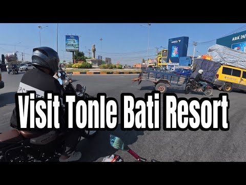 Riding motorcycle to visit Tonle Bati resorts - YouTube