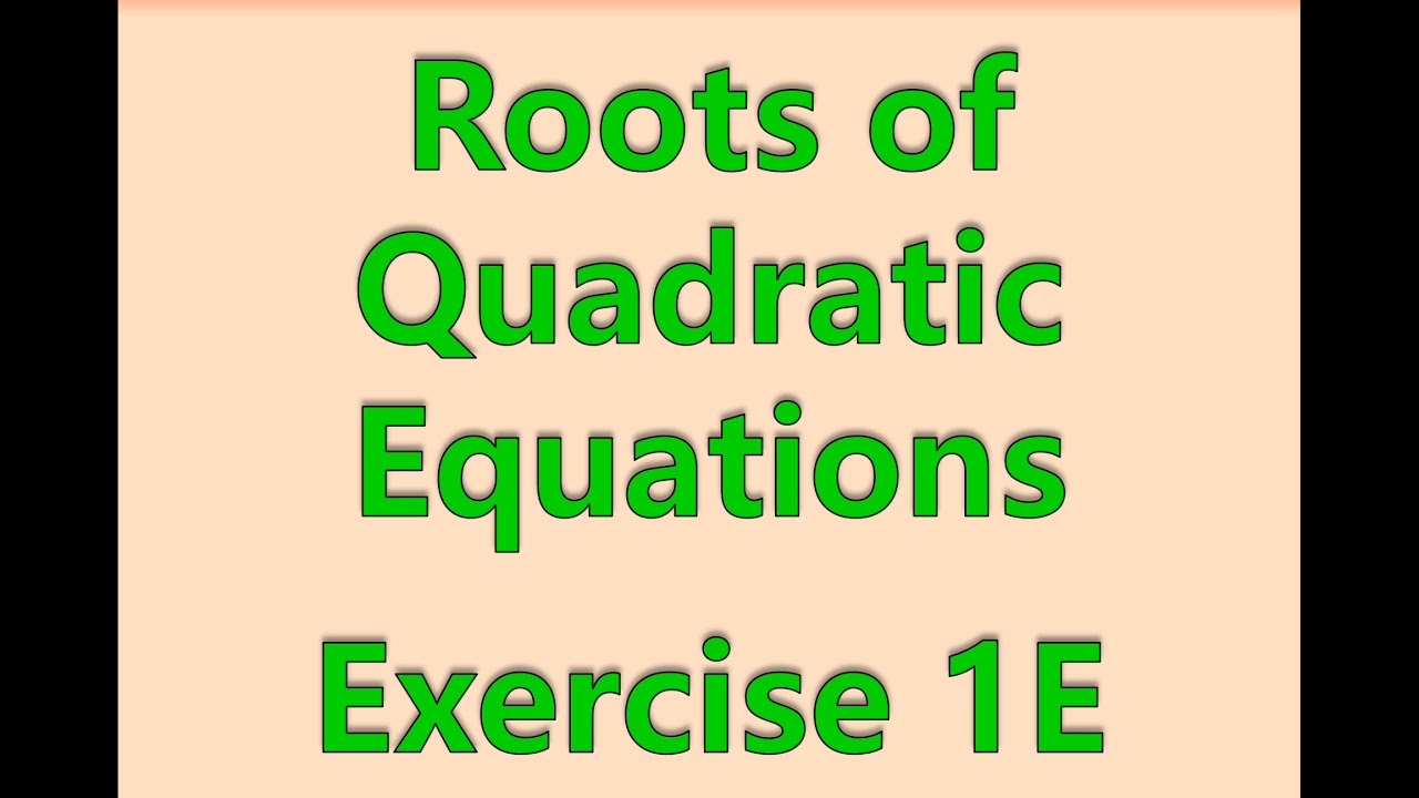 ASFM - Core - Complex Roots of Quadratic Equations - YouTube