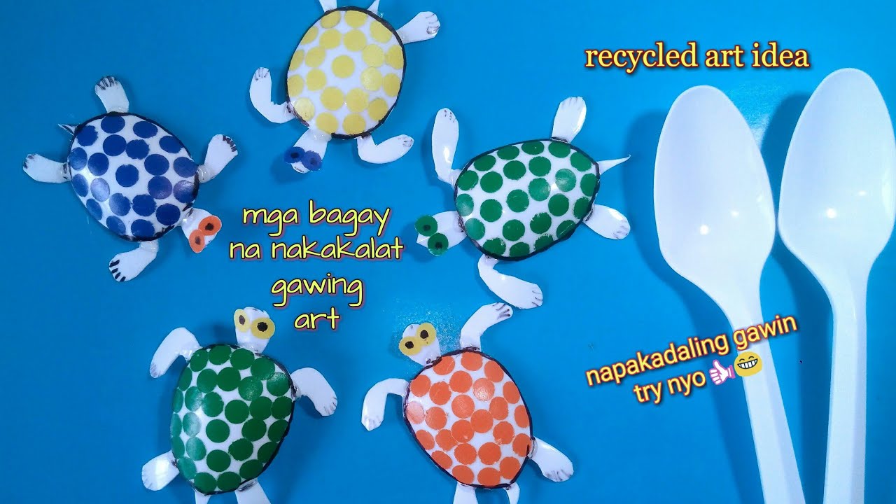how to make turtle using plastic spoon||DIY PLASTIC SPOON TURTLE - YouTube