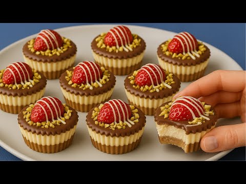 Yediğim En İyi Tatlı! 10 Dakikada Kolay ve Hızlı Mini Cheesecake Tarifi!