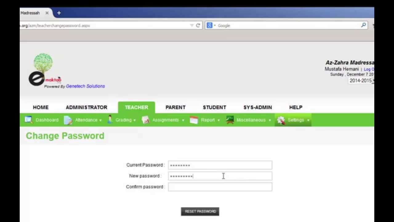eMaktab - How to log in and change password - YouTube