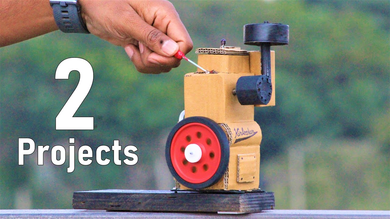 2 Creative Ideas using Cardboard - Amazing Diesel Engine - YouTube